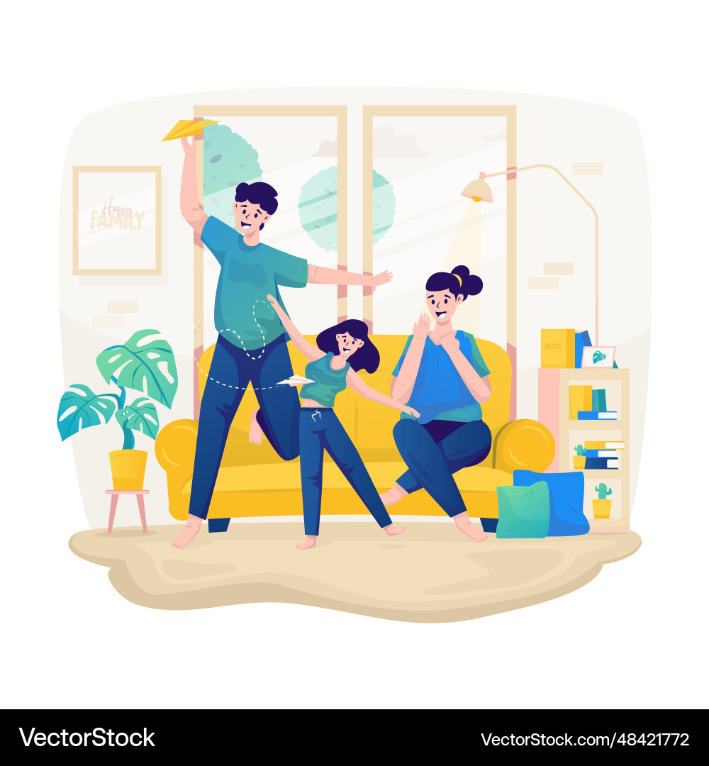 Family play leisure time Royalty Free Vector Image