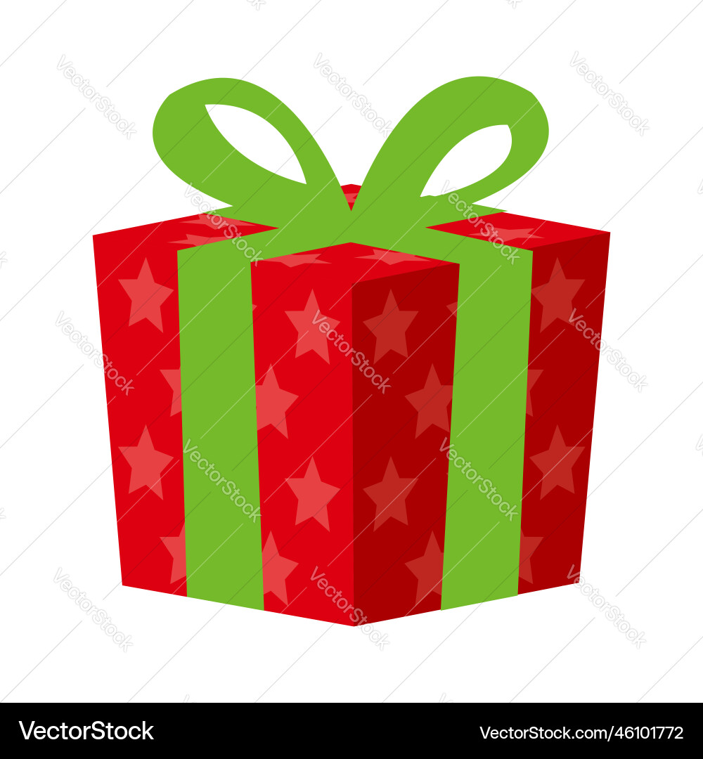 Gift box present box flat Royalty Free Vector Image