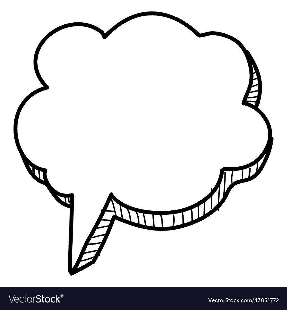 Hand drawn cloud bubble Royalty Free Vector Image