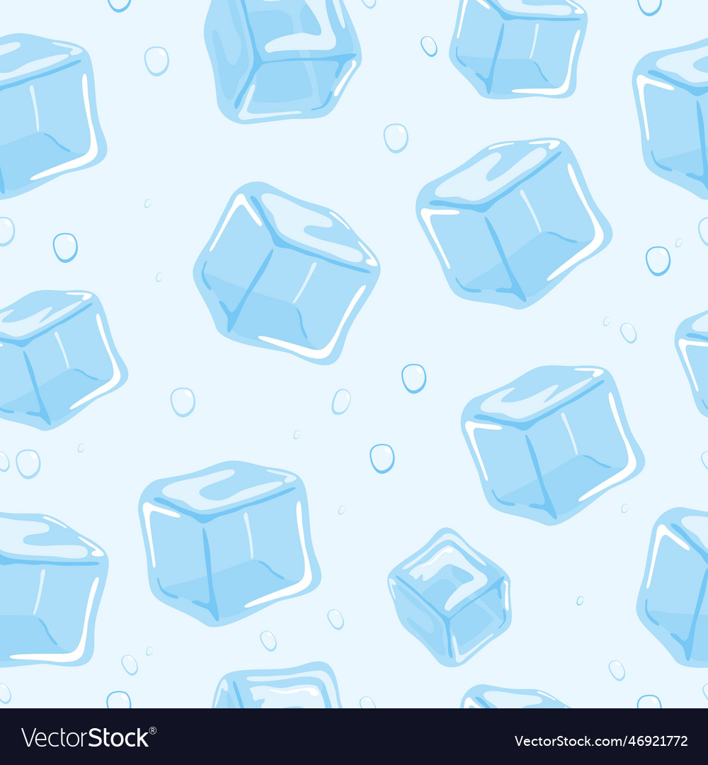 Ice cubes background seamless pattern Royalty Free Vector