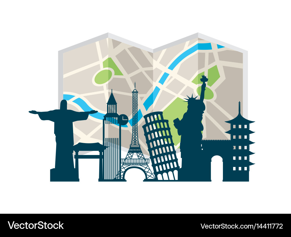 Iconics monuments of the world Royalty Free Vector Image