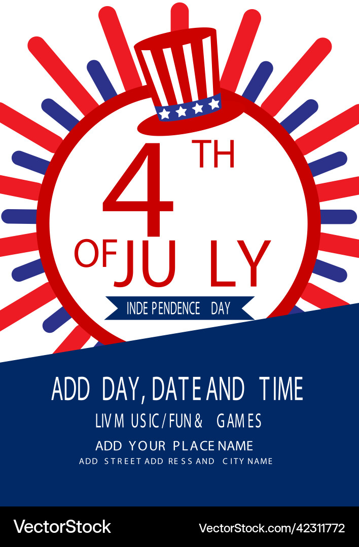 Independence day celebration party flyer design Vector Image
