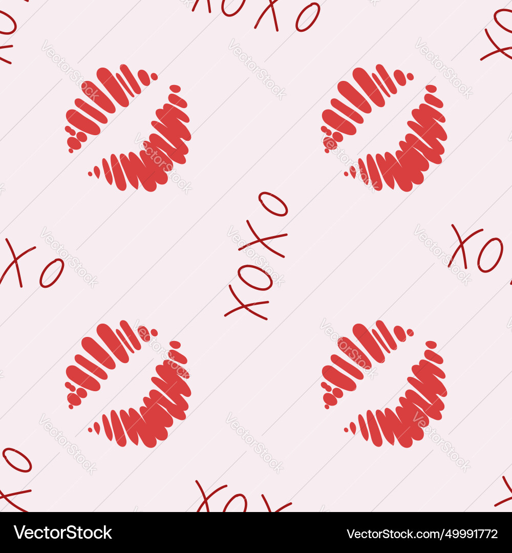 Love seamless pattern valentine day xo Royalty Free Vector