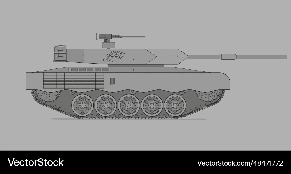 Modern armoured battle tank primary offensive Vector Image
