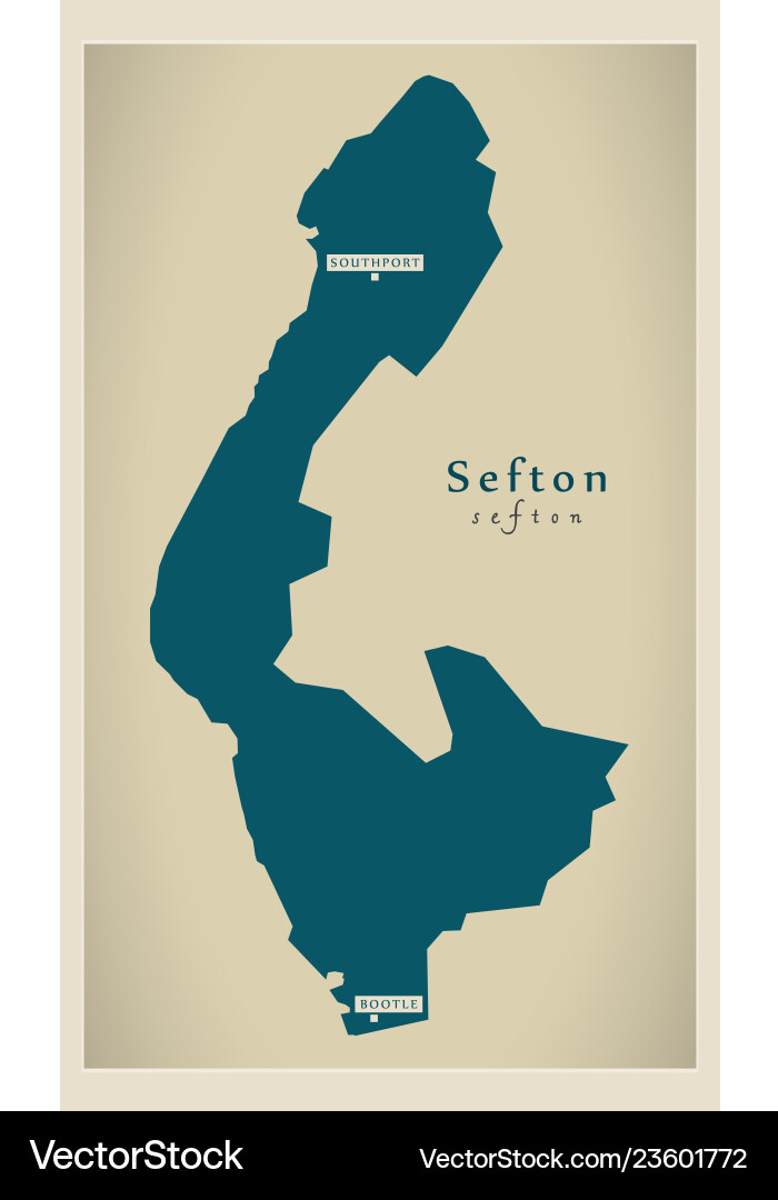 Modern map - sefton district of merseyside uk Vector Image