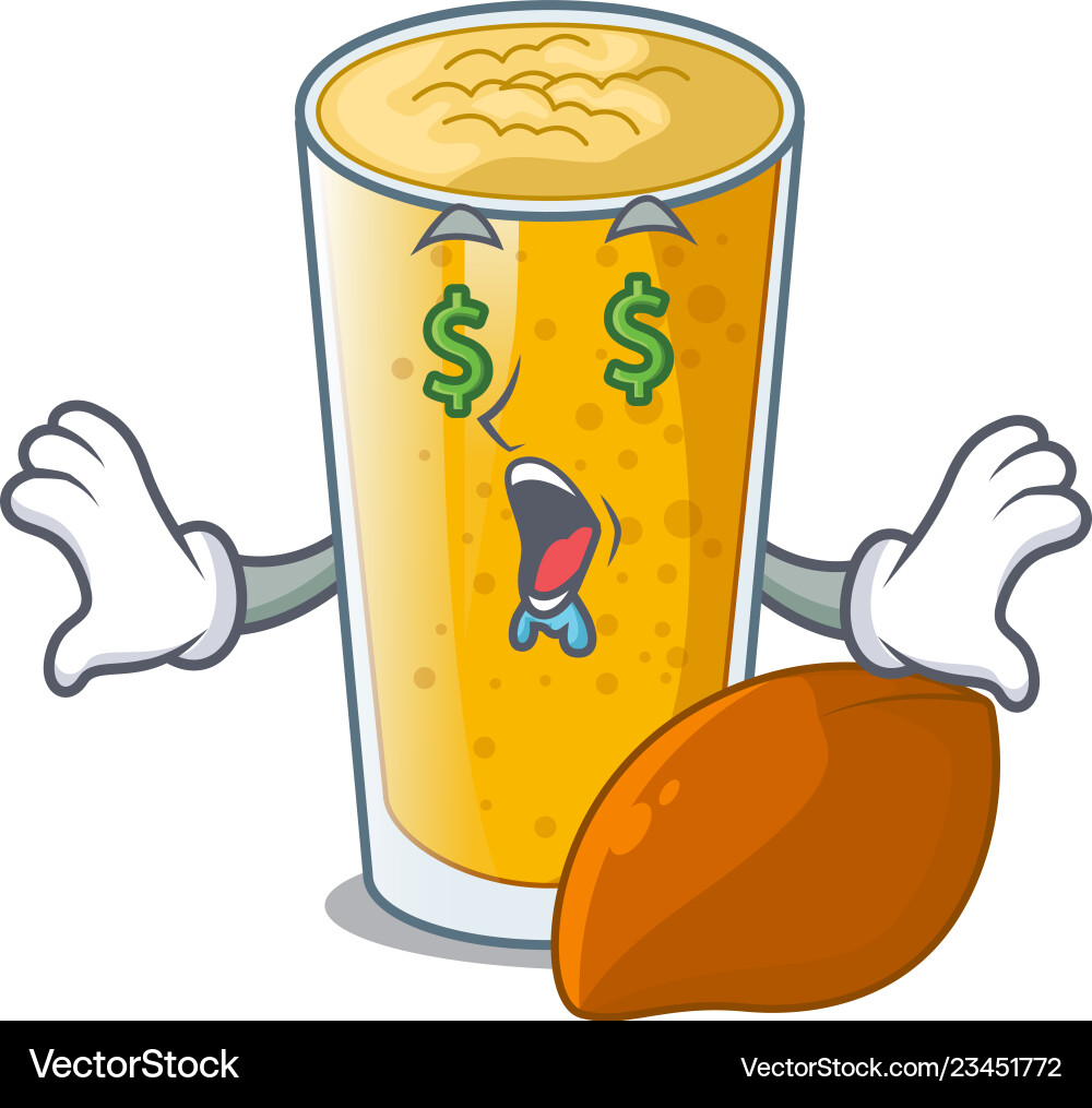 Money eye lassi mango in character fridge Vector Image