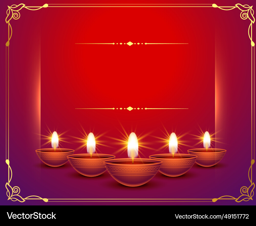 Nice happy diwali greeting card with text space Vector Image