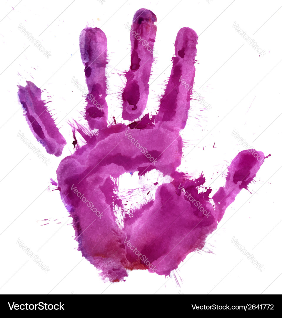 Paint print of human hand Royalty Free Vector Image