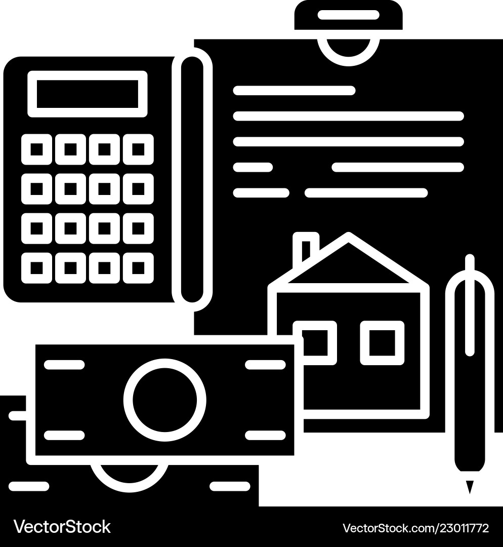 Personal expenses black icon sign Royalty Free Vector Image