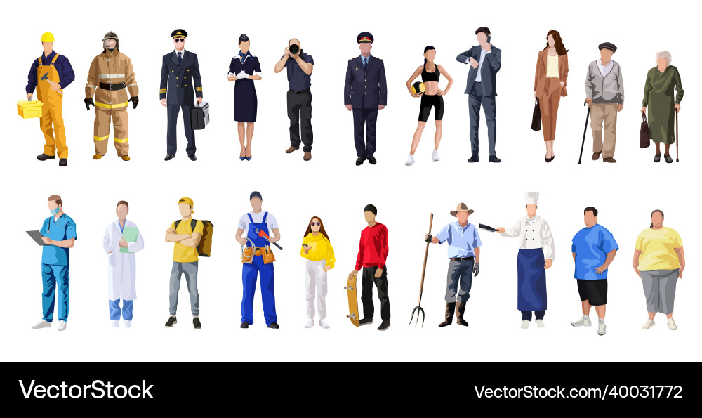 Set of 21 pcs people different professions Vector Image