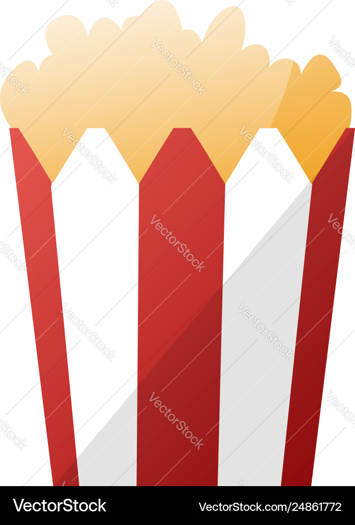 Simple a red and white popcorn bag on white Vector Image