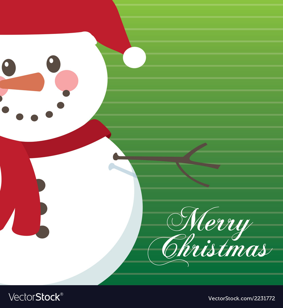 Snowman design over green background Royalty Free Vector
