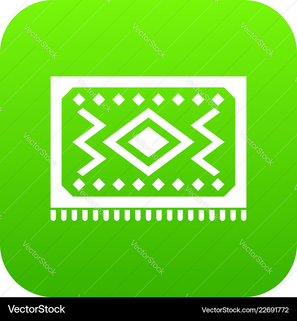 Turkish carpet icon digital green Royalty Free Vector Image