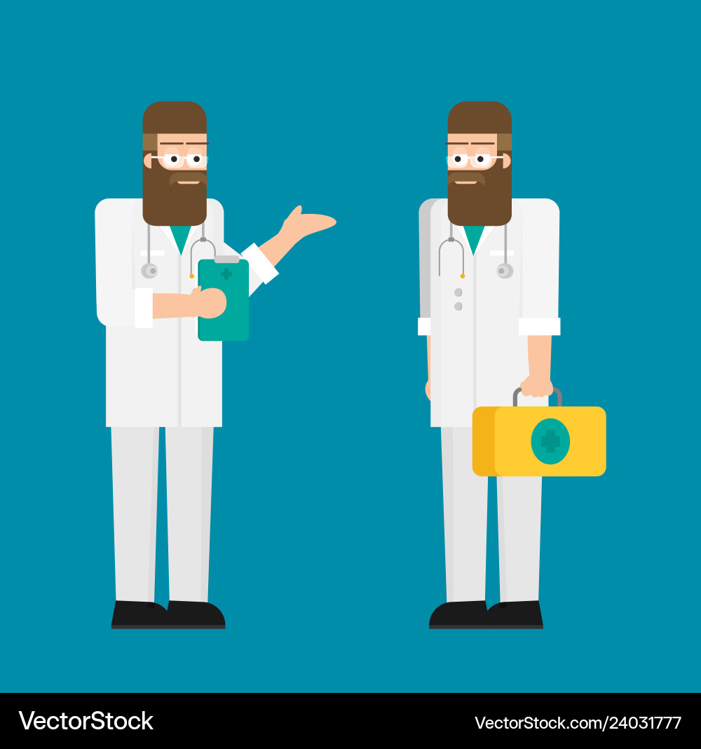 Doctor holding folder with medical information Vector Image