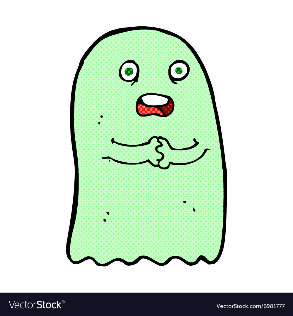 Funny comic cartoon ghost Royalty Free Vector Image
