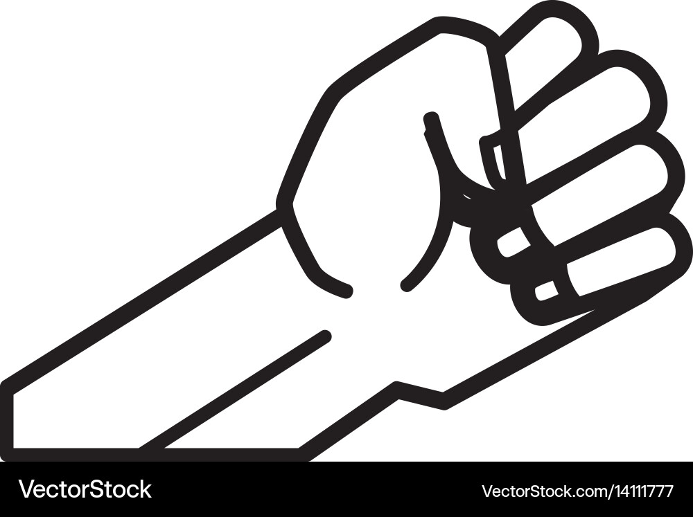 Hand human fist isolated icon Royalty Free Vector Image