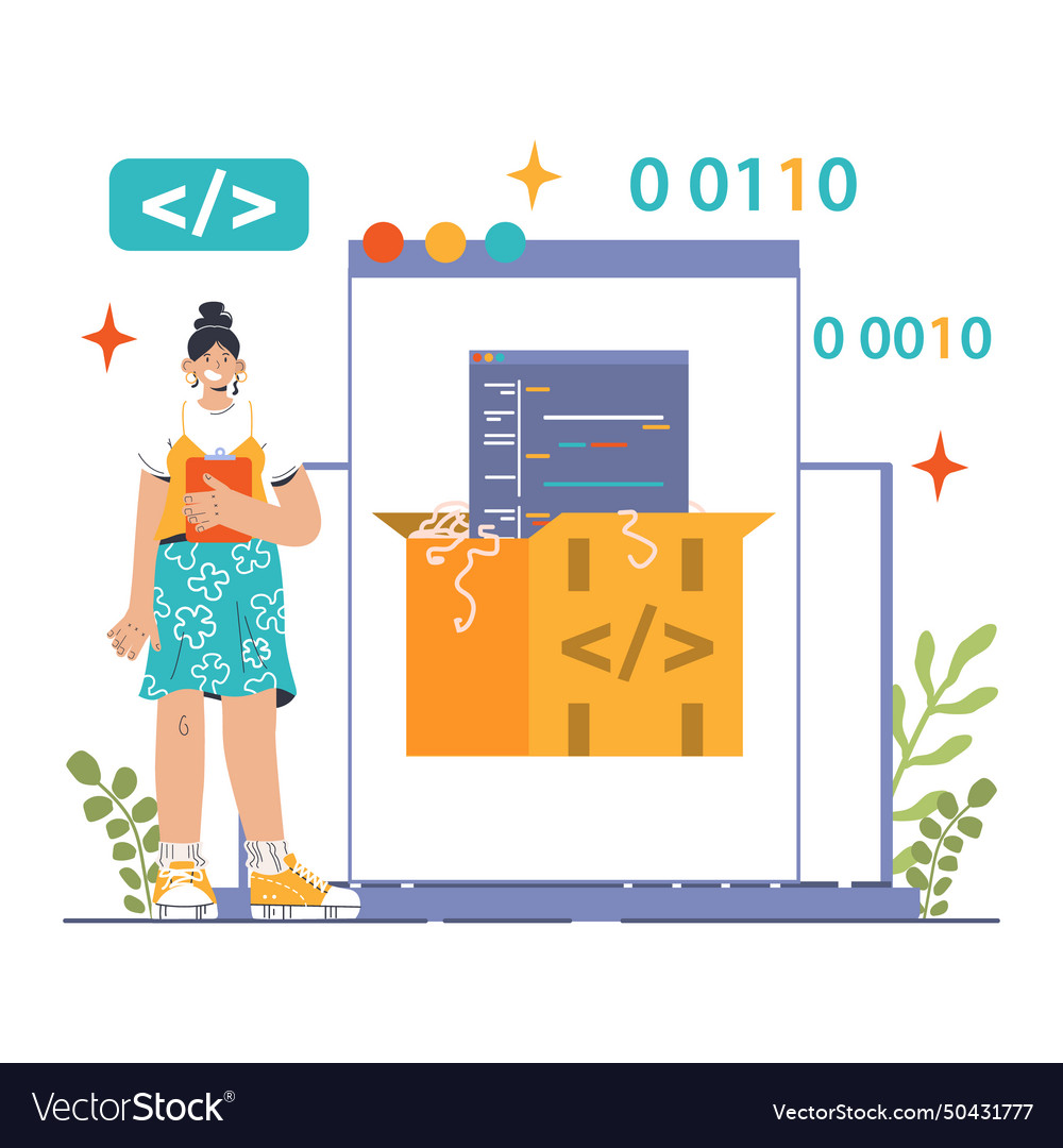 Open source software with code available for use Vector Image