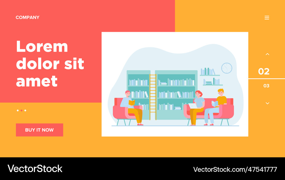 People in library flat Royalty Free Vector Image