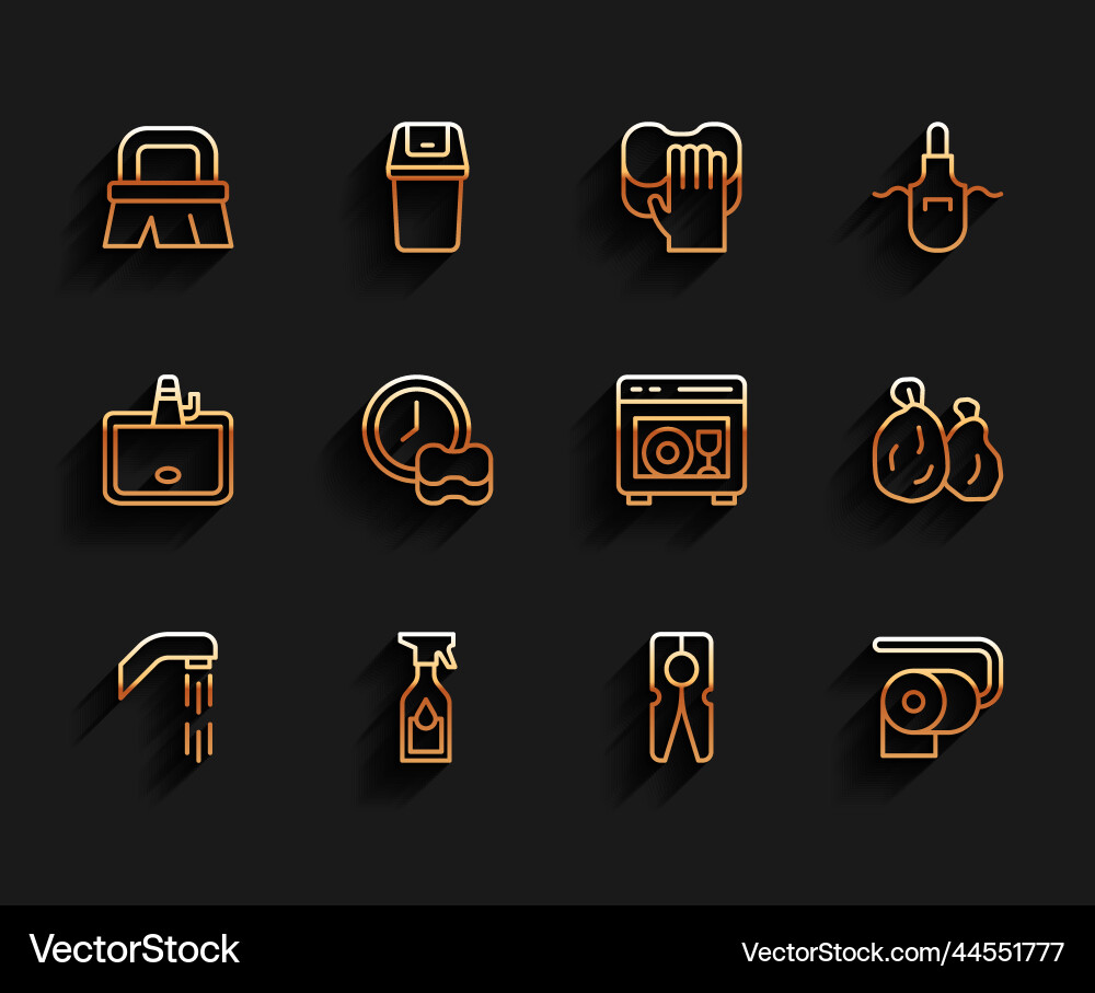 Set line shower head cleaning spray bottle brush Vector Image