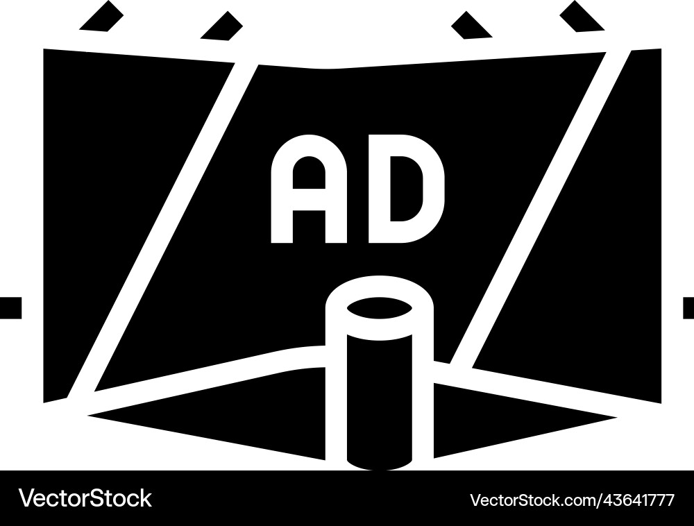 Stand exhibition show glyph icon Royalty Free Vector Image