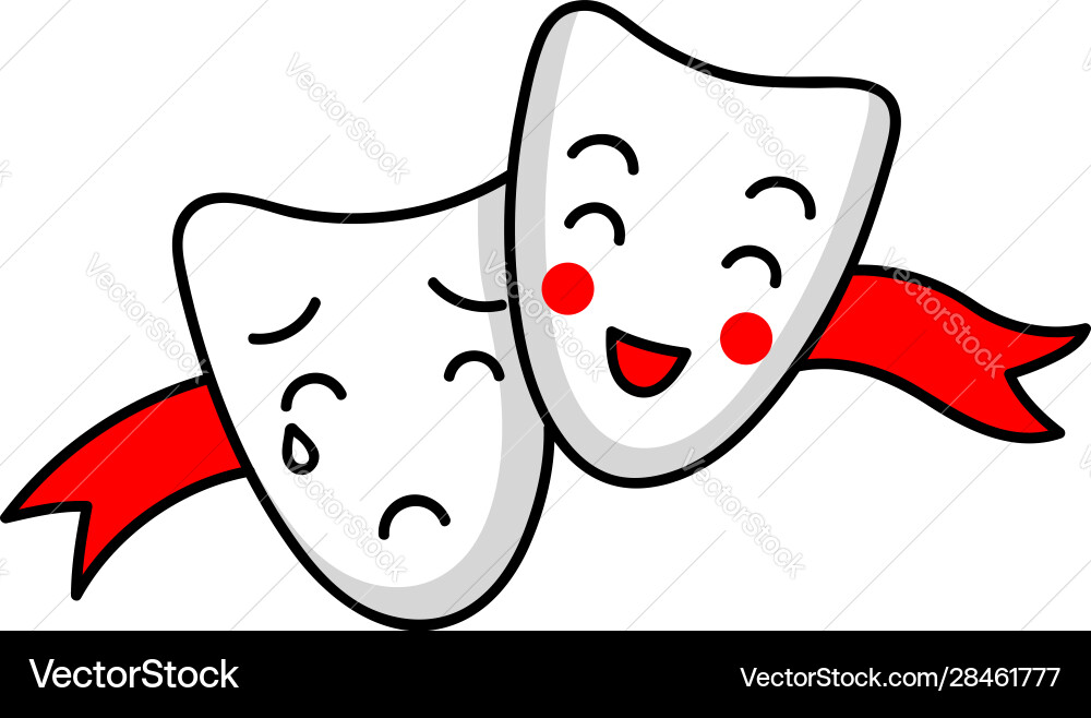Theatrical masks comedy and tragedy Royalty Free Vector