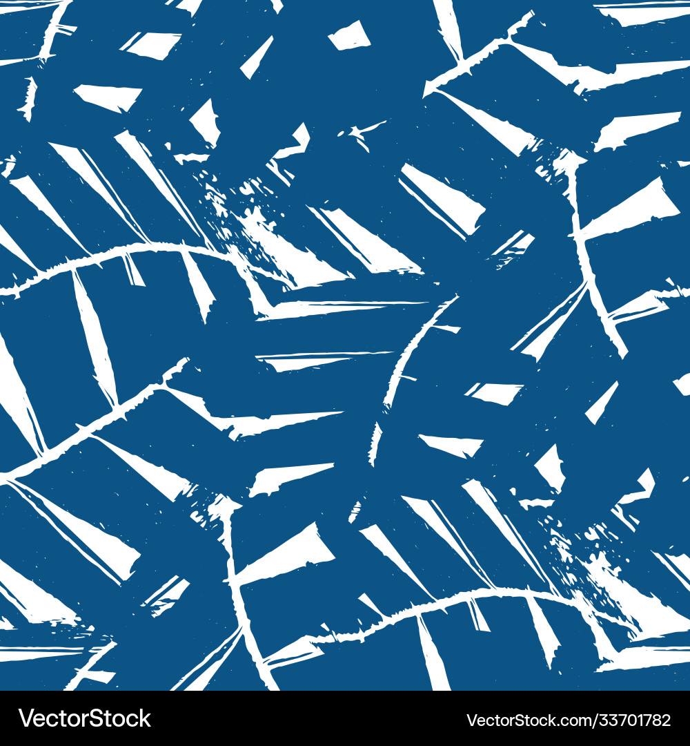 Abstract mono print style navy blue tropical Vector Image