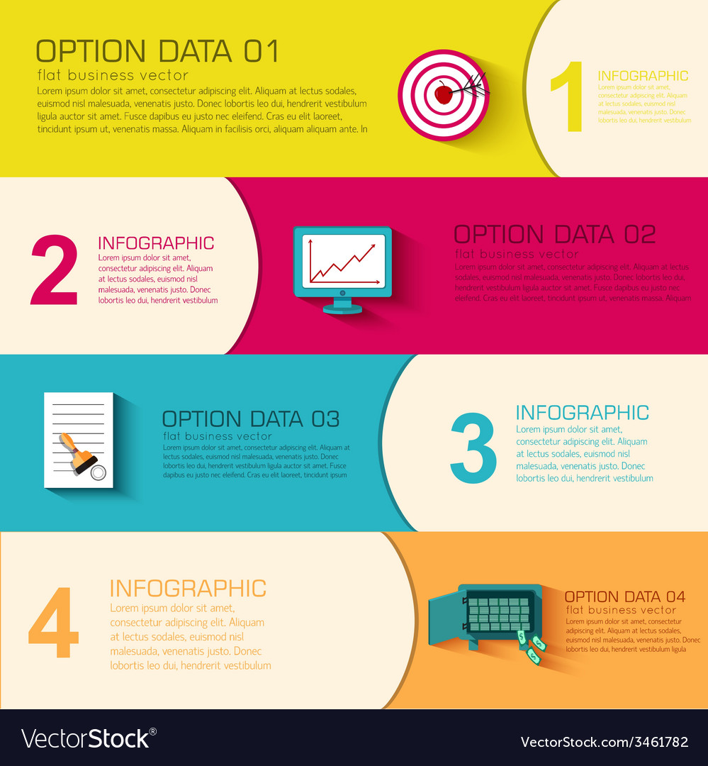 Business flat infographic template with text Vector Image Business flat infographic template with text Vector Image
