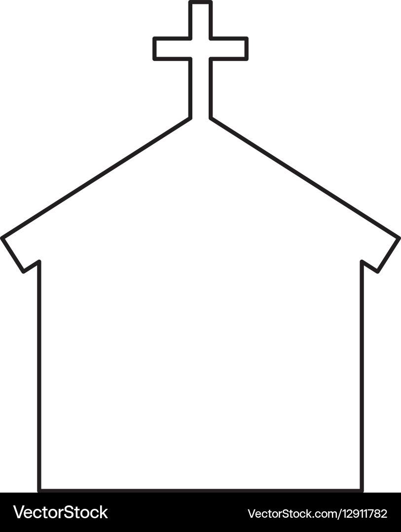 Church silhouette isolated icon Royalty Free Vector Image