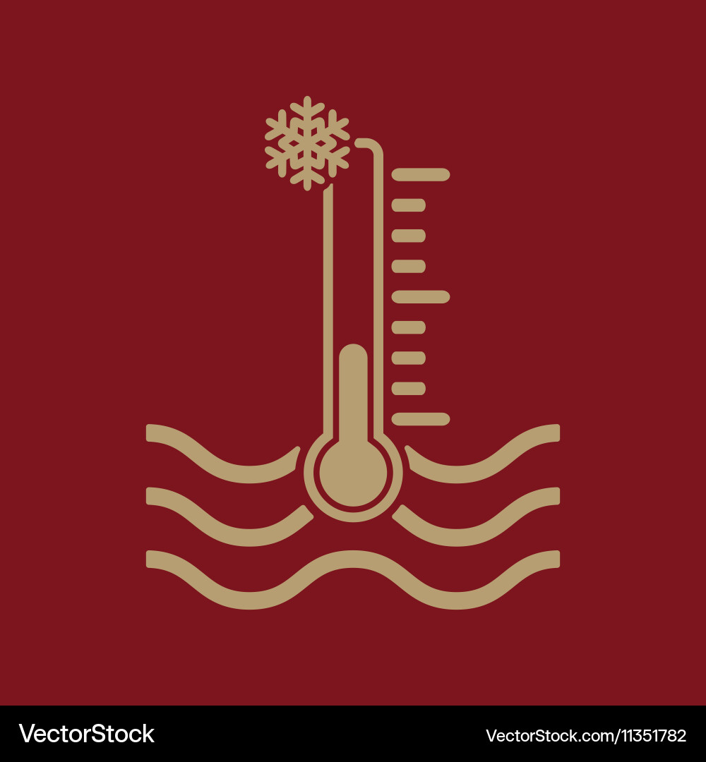 Cold water temperature icon icy liquid symbol Vector Image