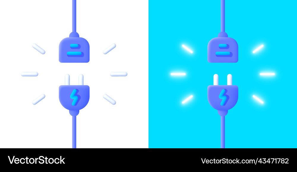 Connect disconnect neon 3d great design for any Vector Image