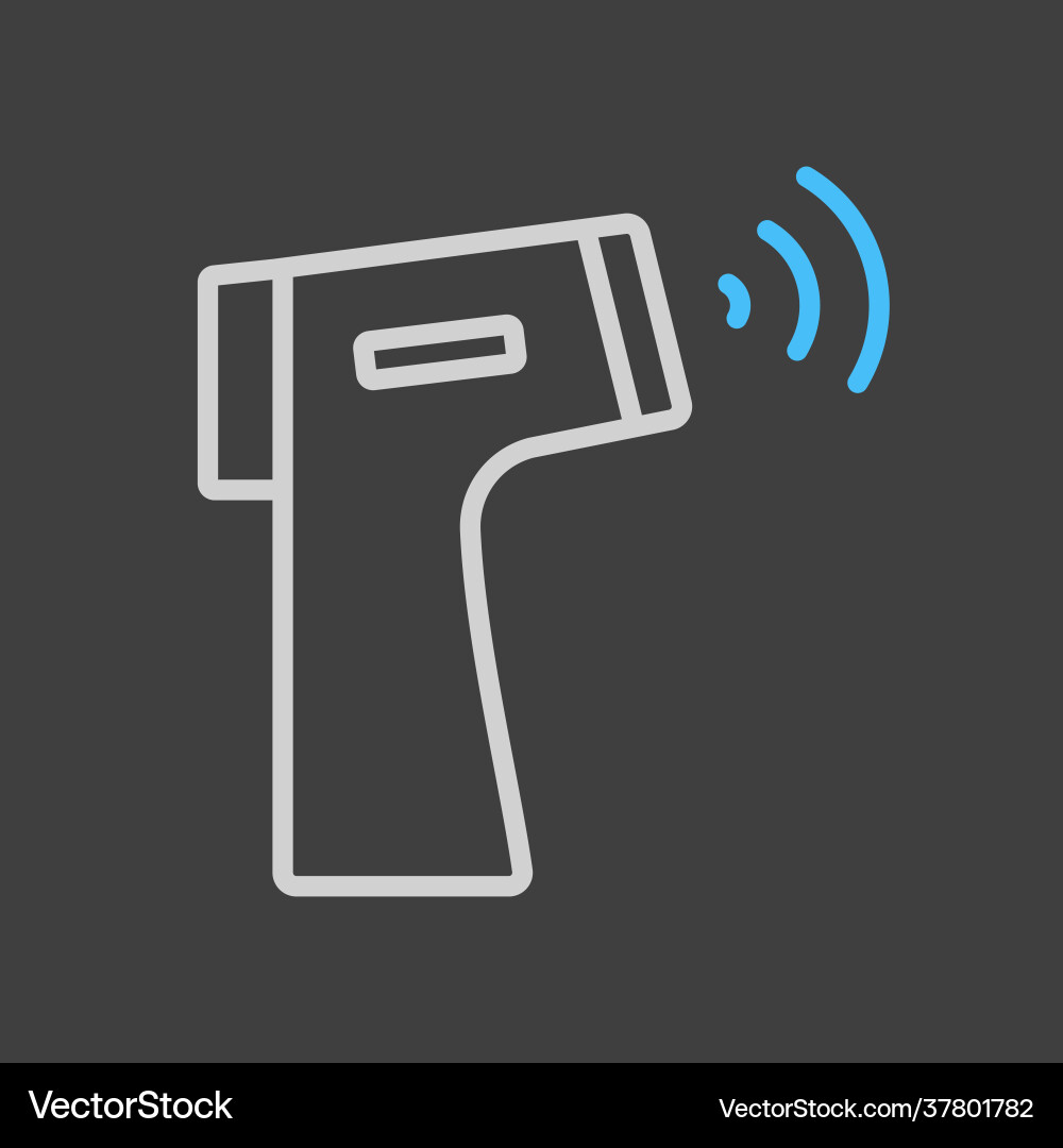 Contactless infrared thermometer icon on dark Vector Image