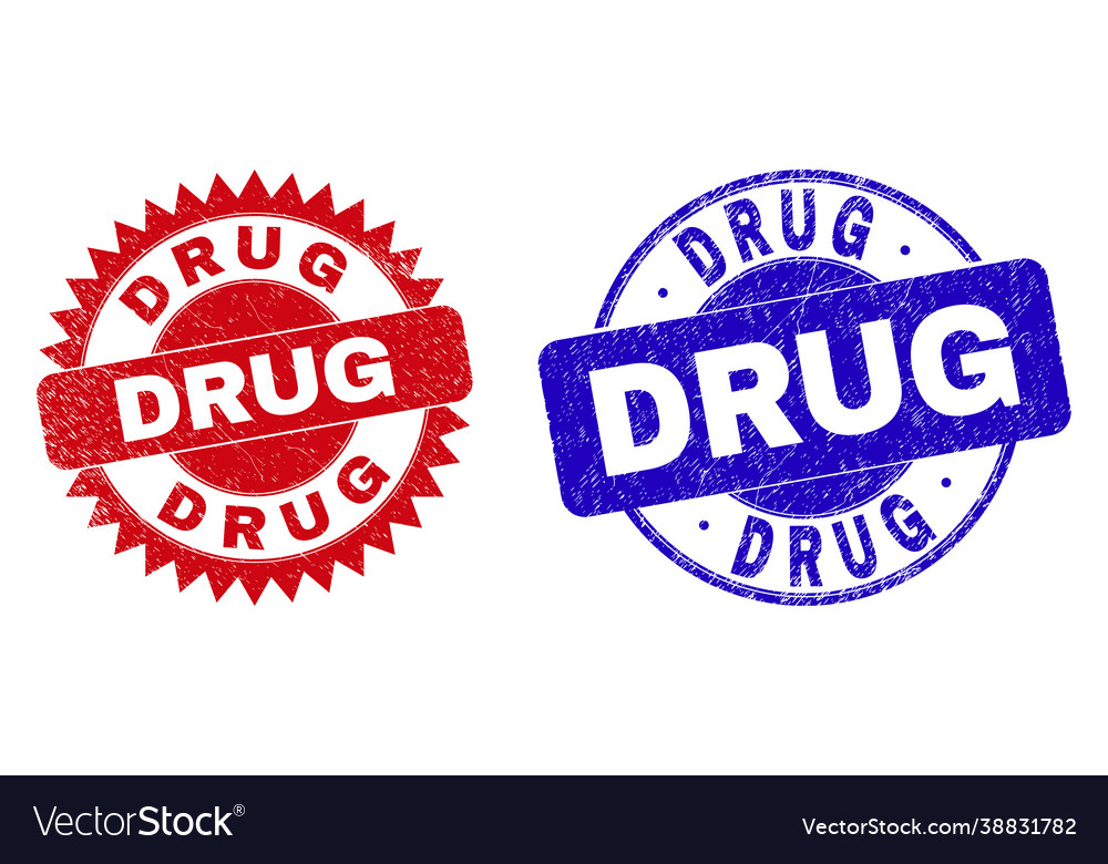 Drug rounded and rosette seals with grunge texture