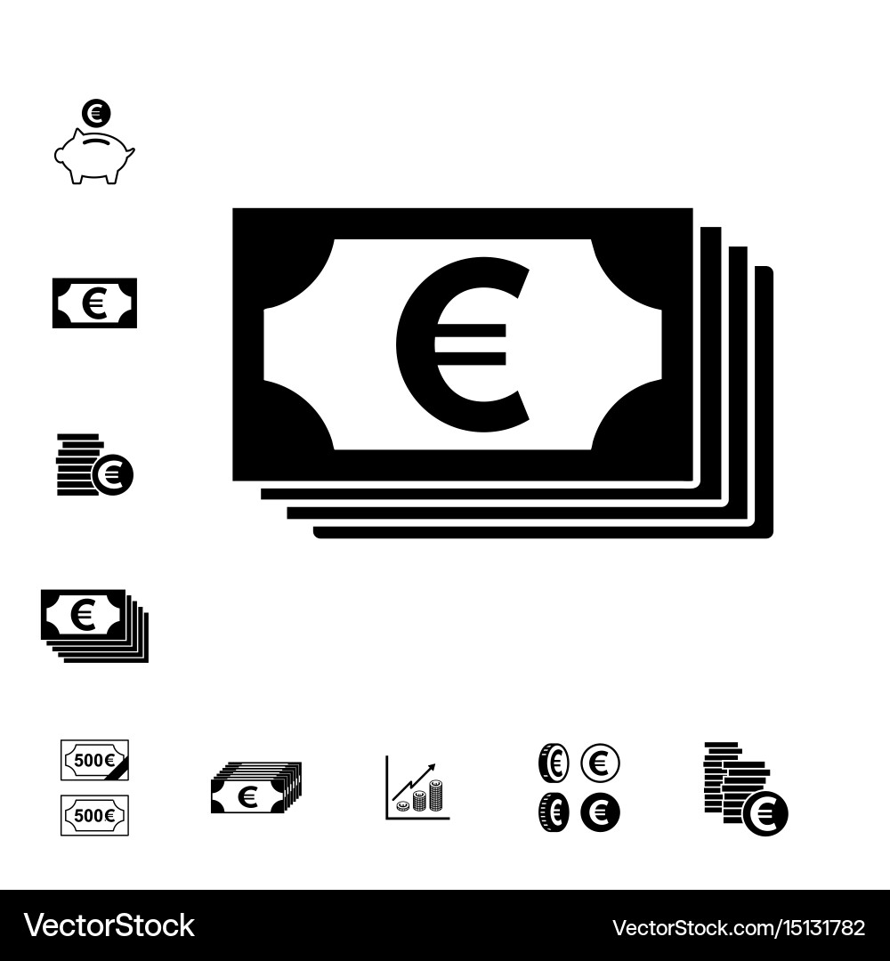 Euro icons isolated Royalty Free Vector Image - VectorStock