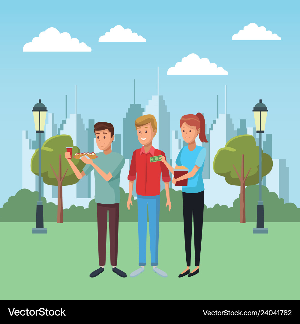 Friends people cartoon Royalty Free Vector Image