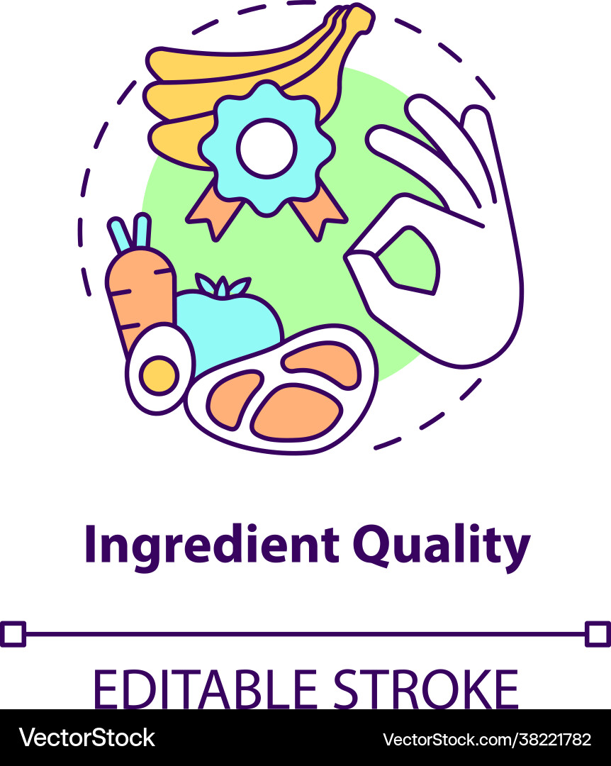 Ingredient quality concept icon Royalty Free Vector Image