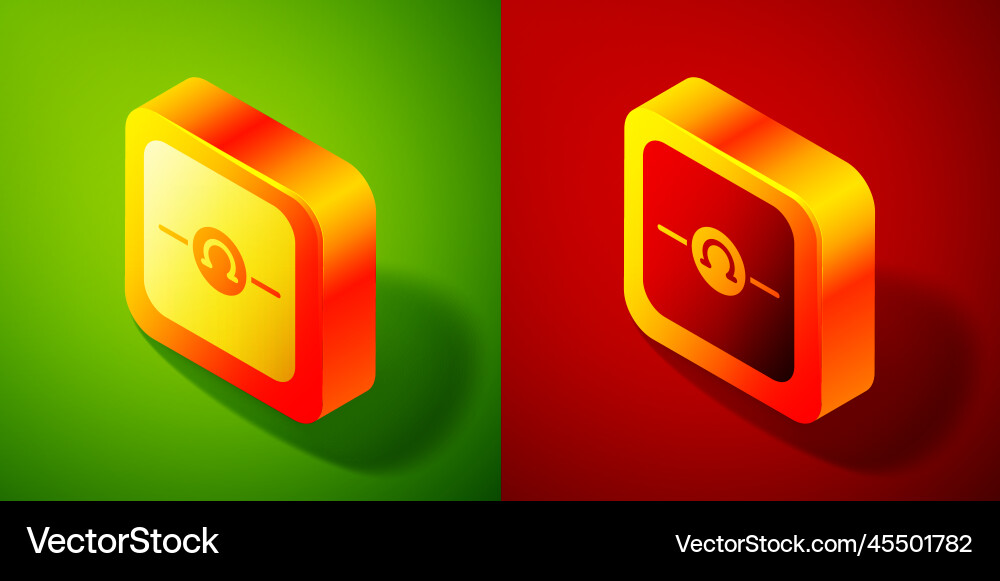 Isometric ohmmeter icon isolated on green and red Vector Image