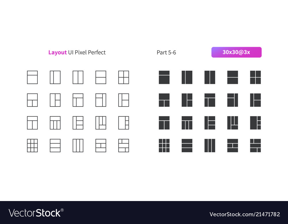 Layout ui pixel perfect well-crafted thin Vector Image