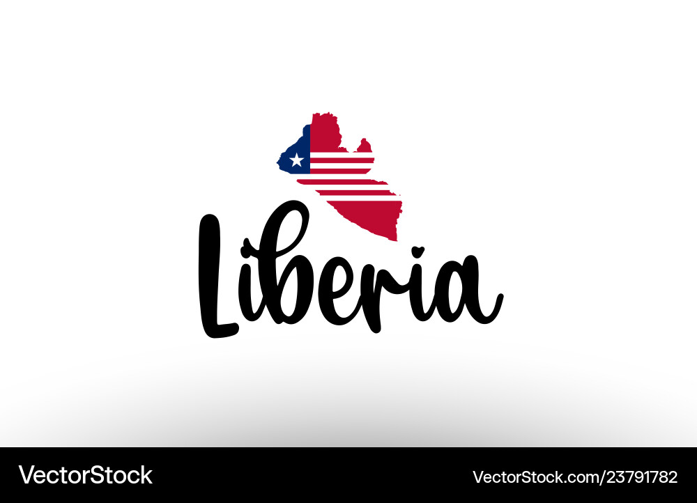 Liberia country big text with flag inside map Vector Image