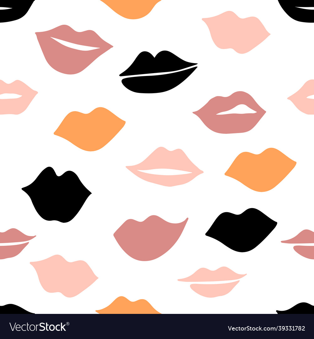 Lips seamless pattern for packaging cover Vector Image
