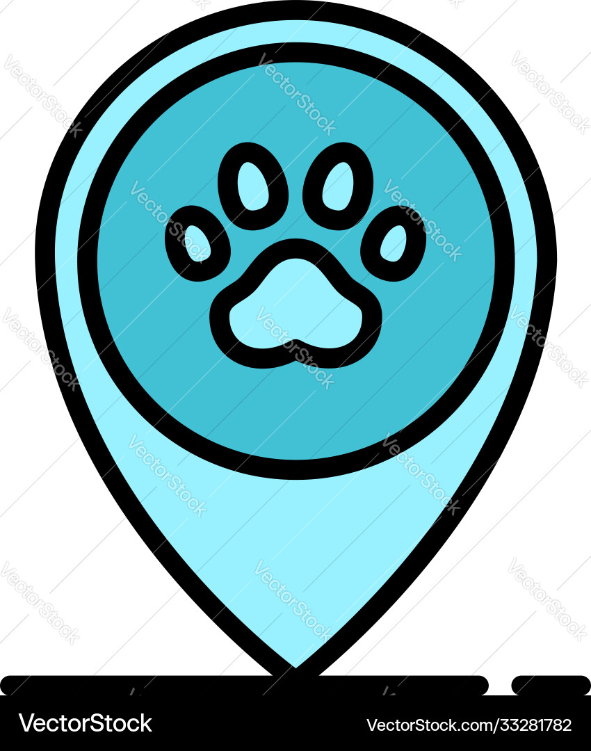 Pet hotel location icon outline style Royalty Free Vector