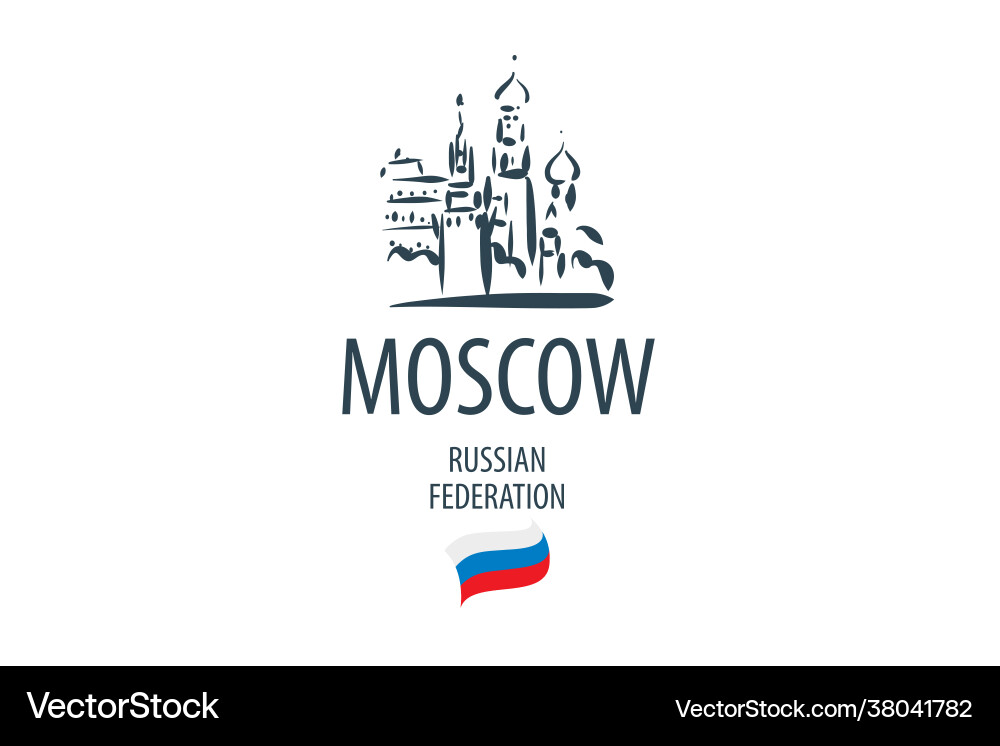 Russia sign drawn hand on a white Royalty Free Vector Image