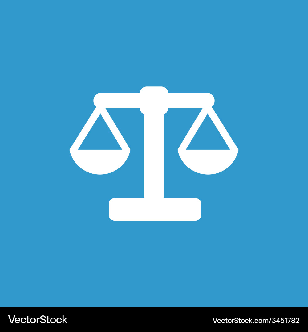 Scales icon white on the blue background Vector Image