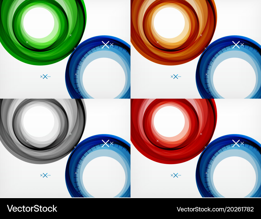 Set of flying abstract circles backdrops Vector Image