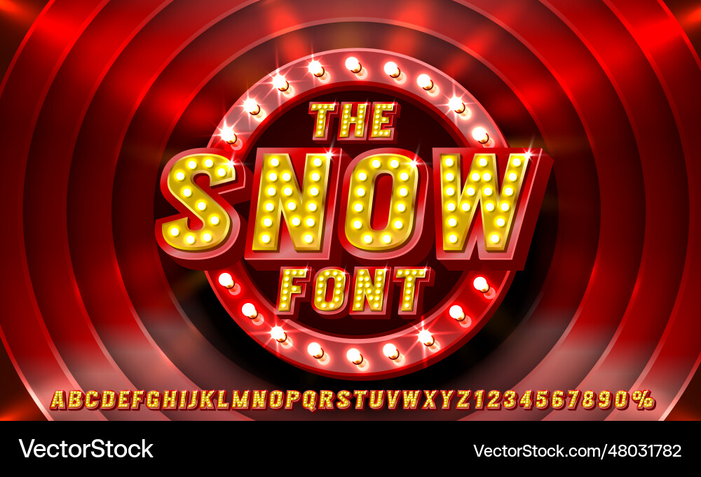Show font set collection letters and numbers Vector Image