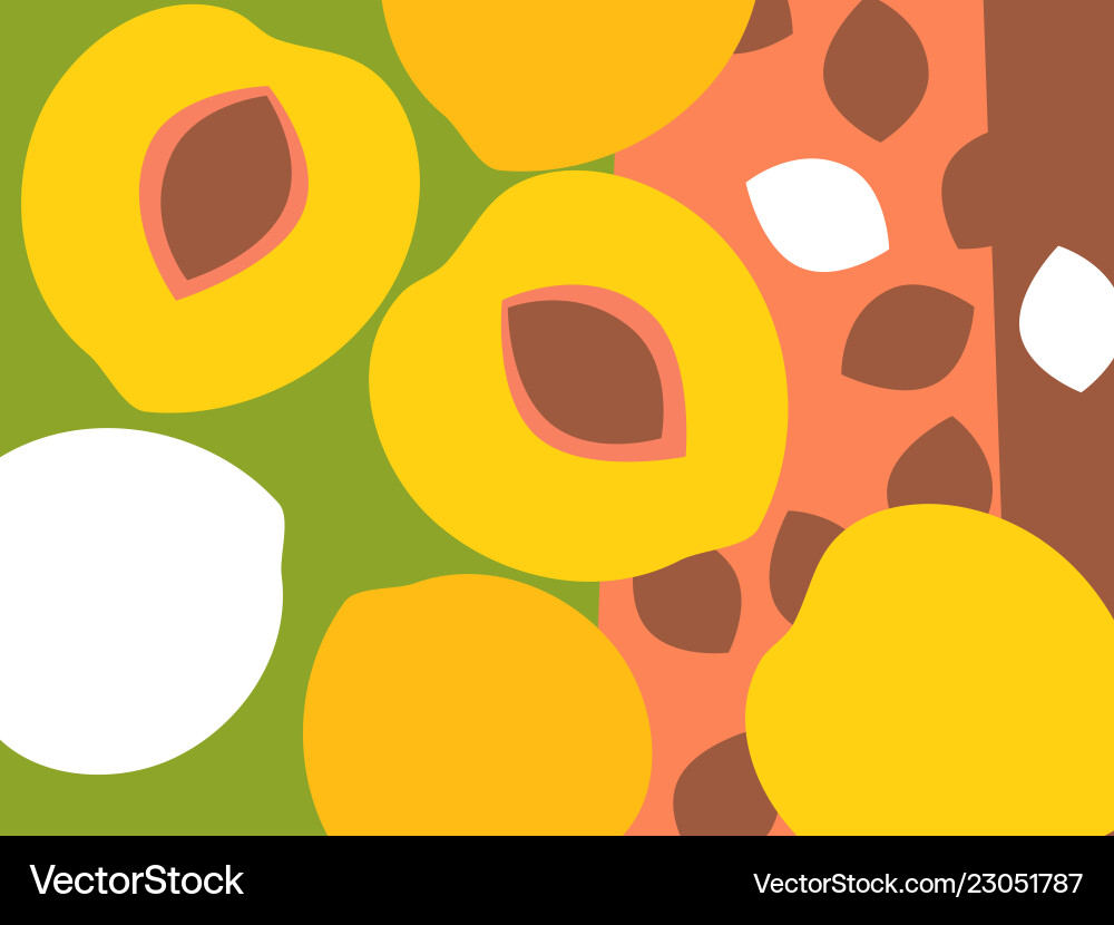 Abstract peaches design in flat cut out style Vector Image