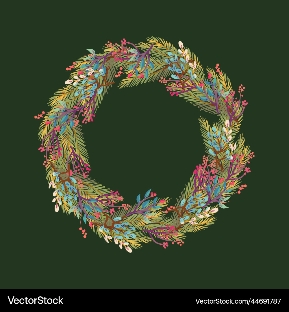 Beautiful christmas wreath design Royalty Free Vector Image