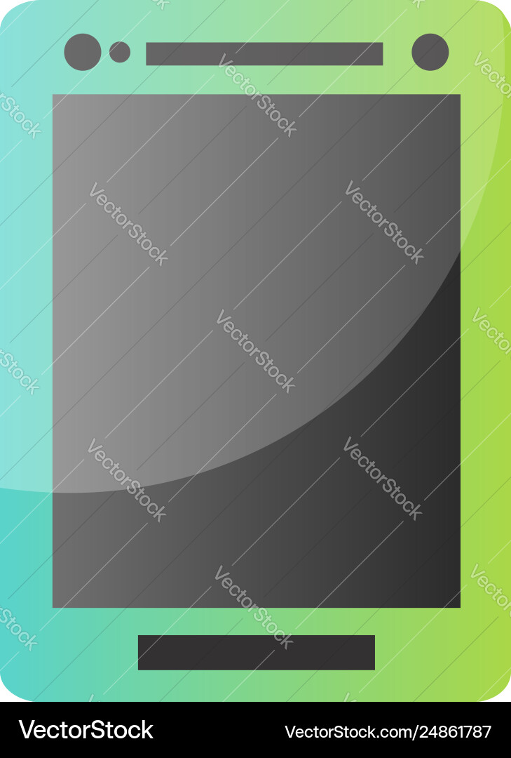 Blue and green tablet icon on a white background Vector Image