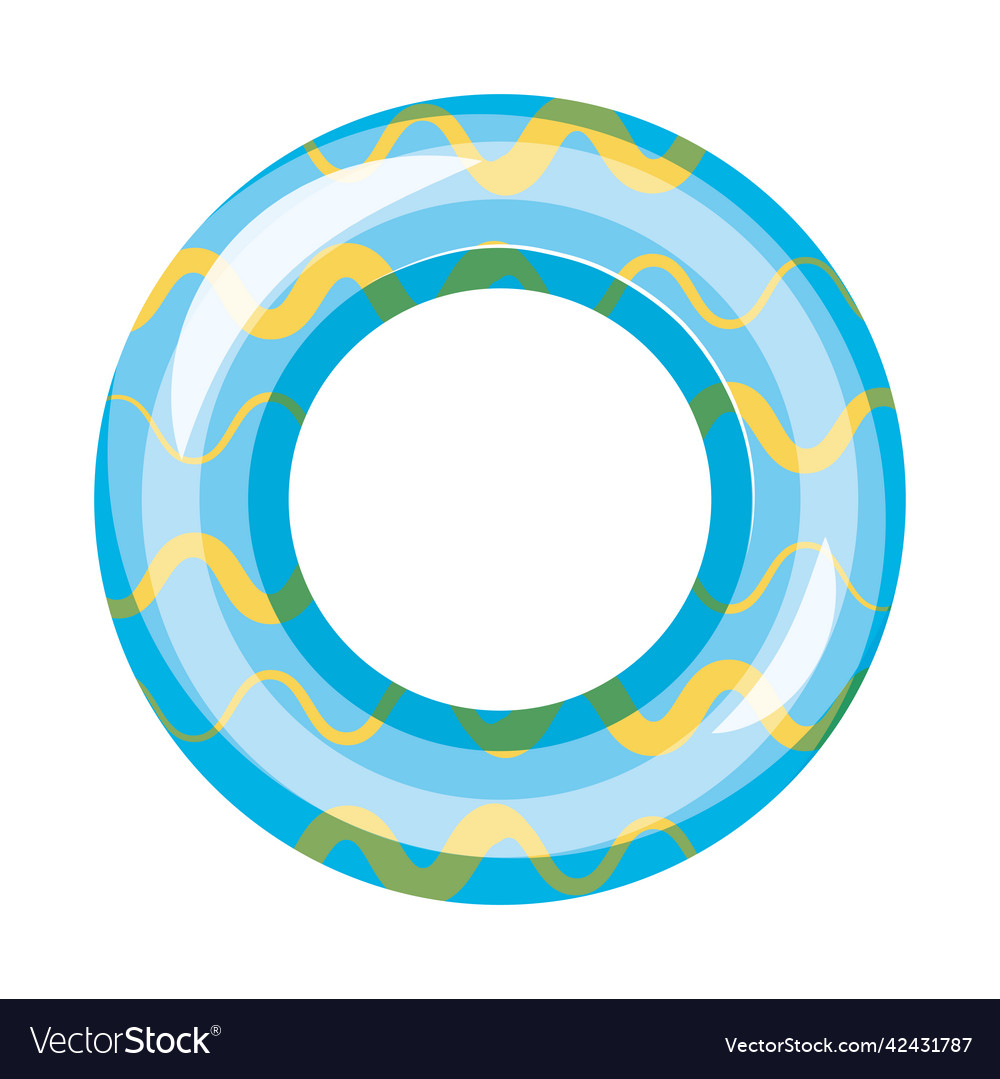Blue pool ring float Royalty Free Vector Image