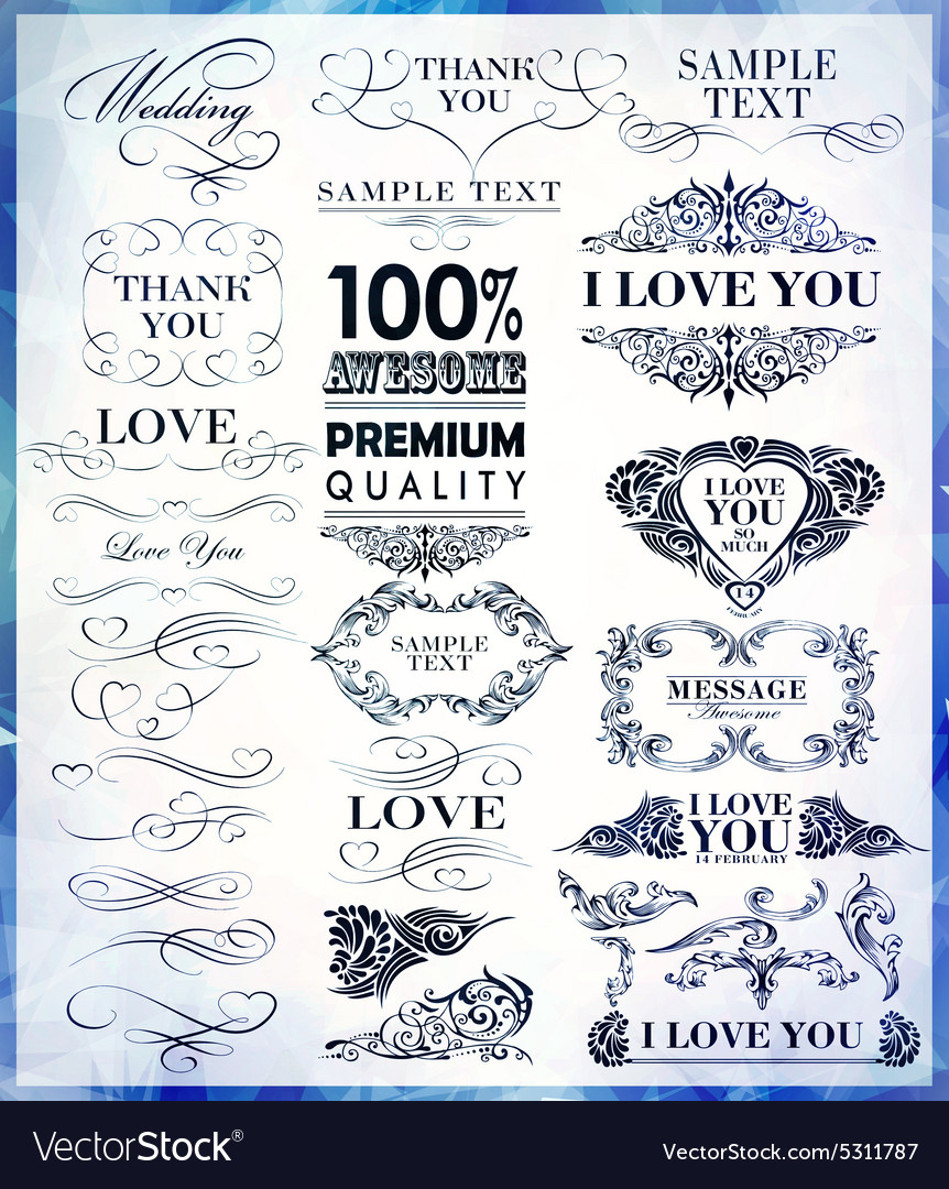 Calligraphic design elements Royalty Free Vector Image