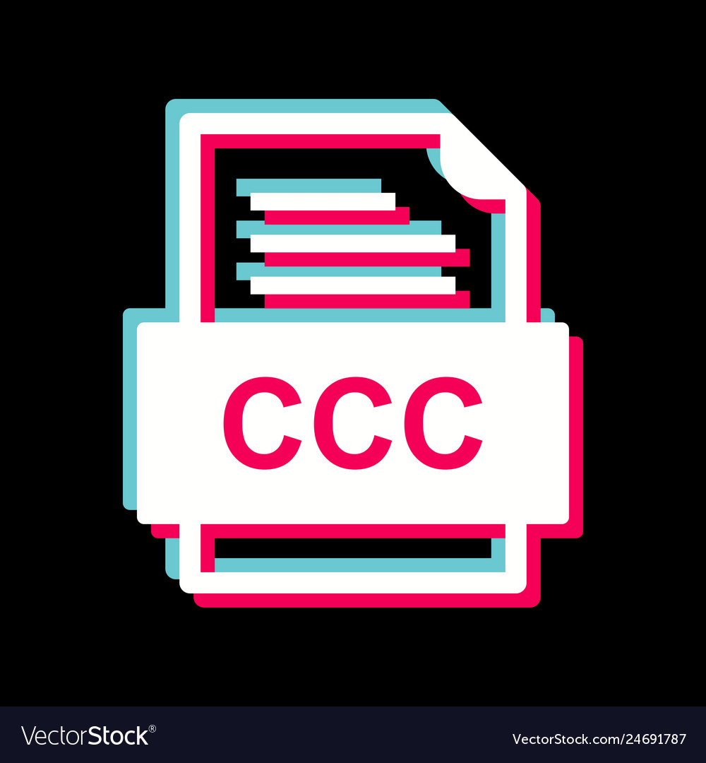 Ccc file document icon Royalty Free Vector Image